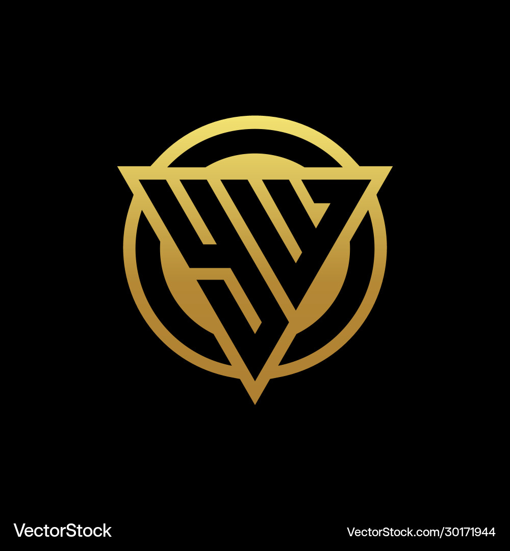 Yw logo monogram with triangle shape and circle Vector Image