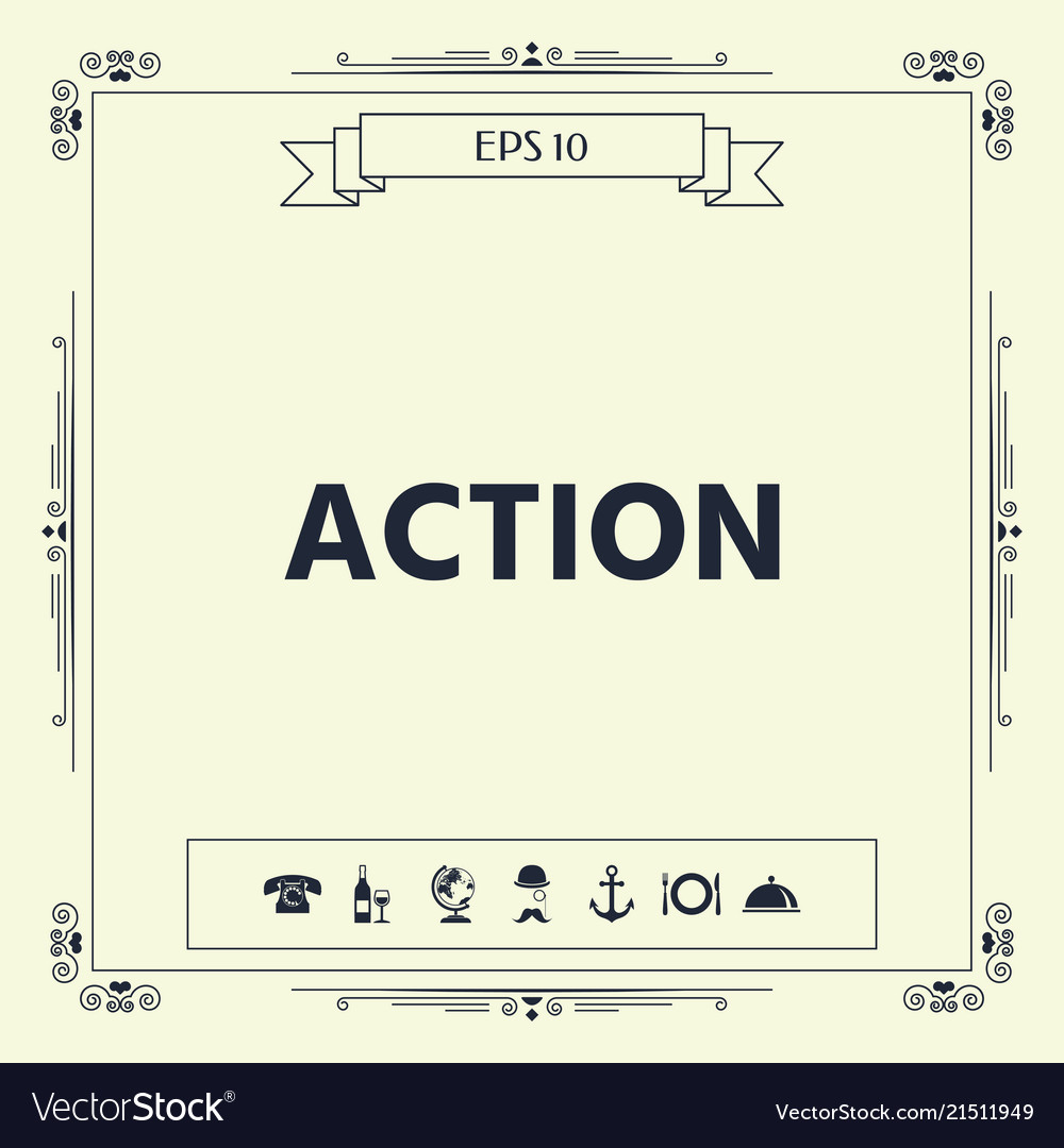 Action button symbol Royalty Free Vector Image
