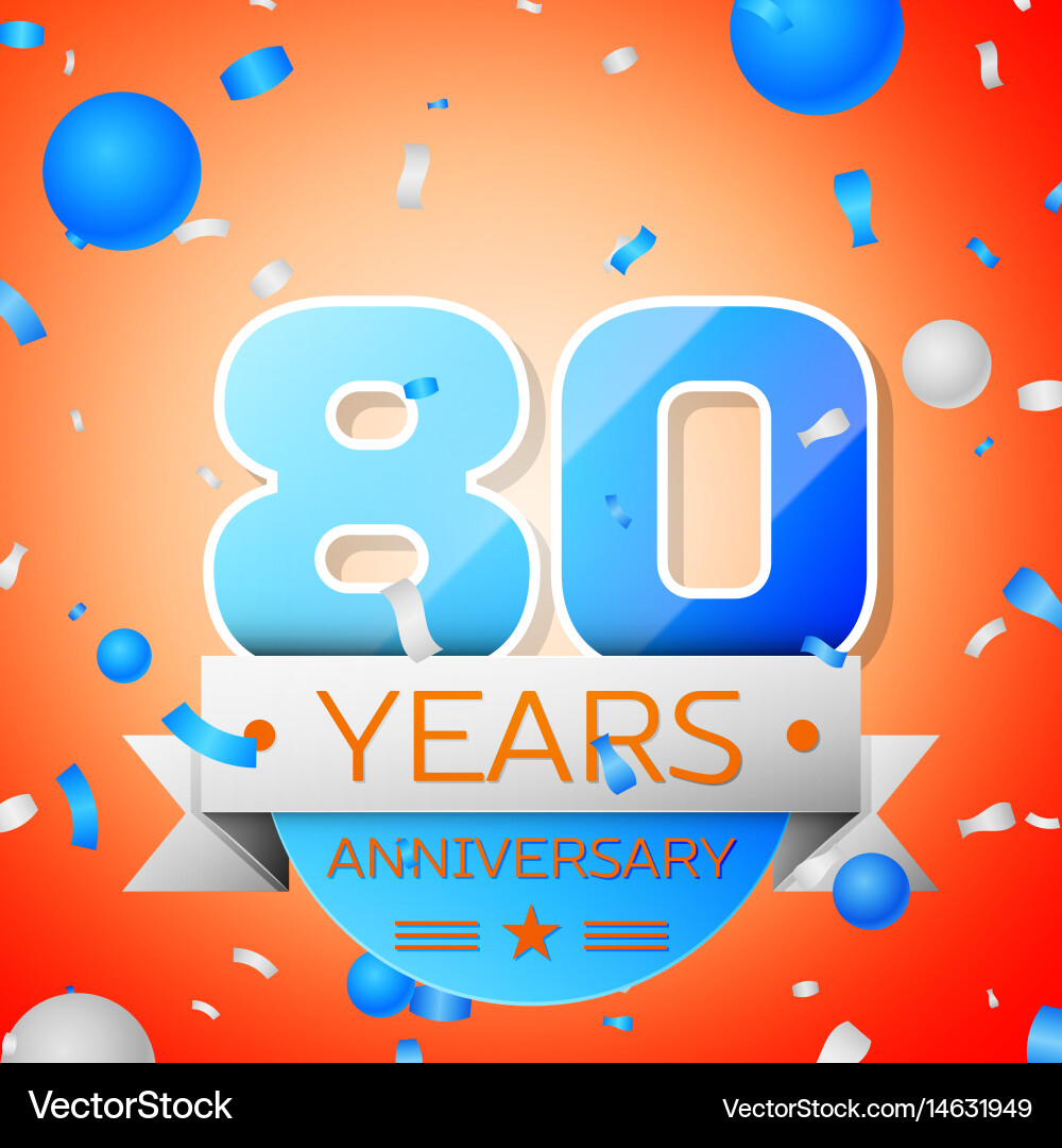 Eighty years anniversary celebration Royalty Free Vector