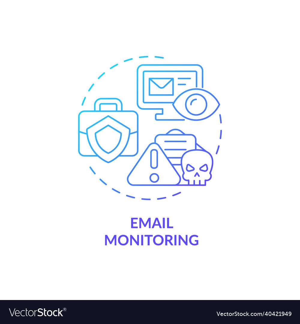 Email monitoring blue gradient concept icon Vector Image