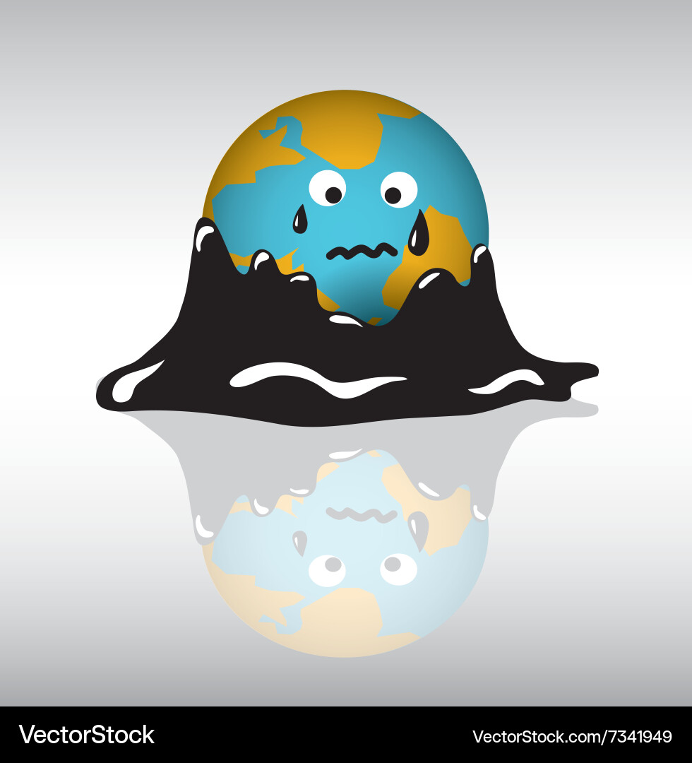 Planet earth sadness crisis oil Royalty Free Vector Image
