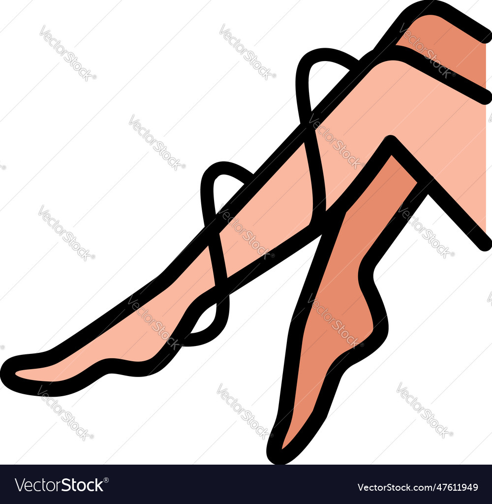 Shaved Lady Legs Color Icon Royalty Free Vector Image