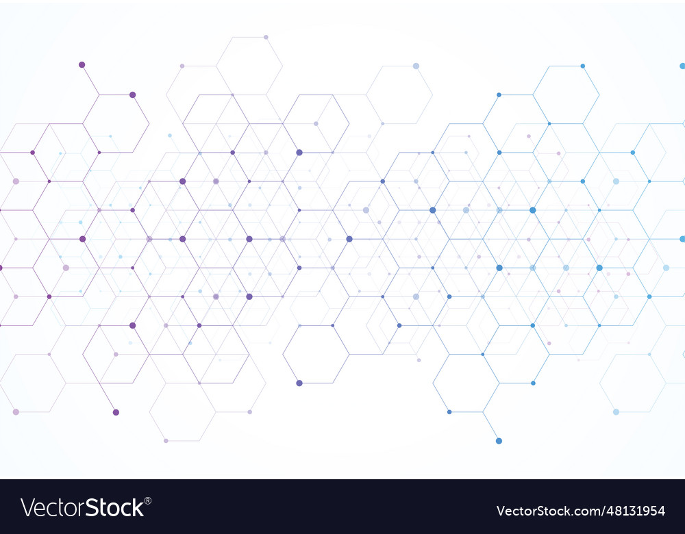 Abstract hexagonal molecular structures Royalty Free Vector