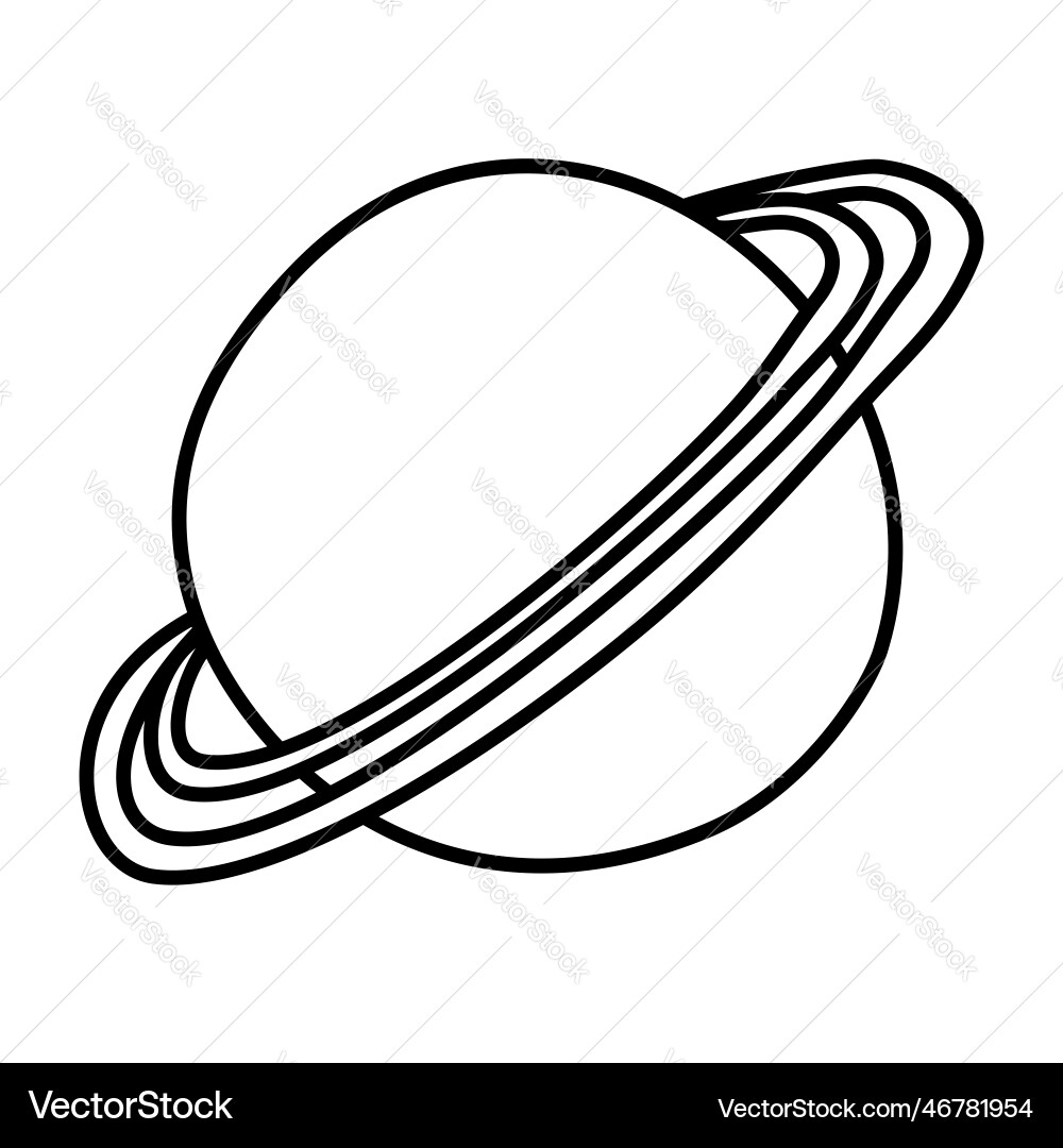 Abstract planet sphere with rings doodle style Vector Image