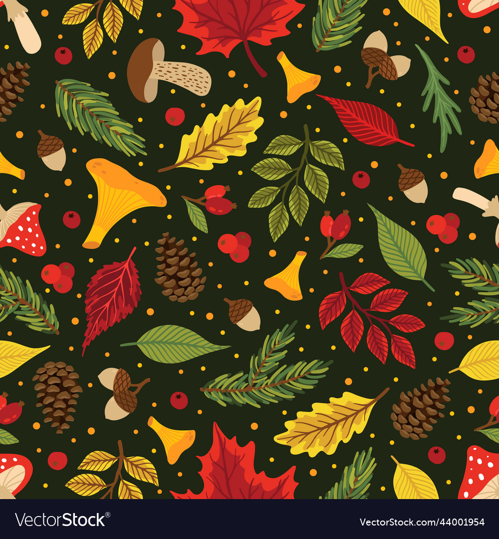 Autumn leaves pattern falling leaf seamless Vector Image