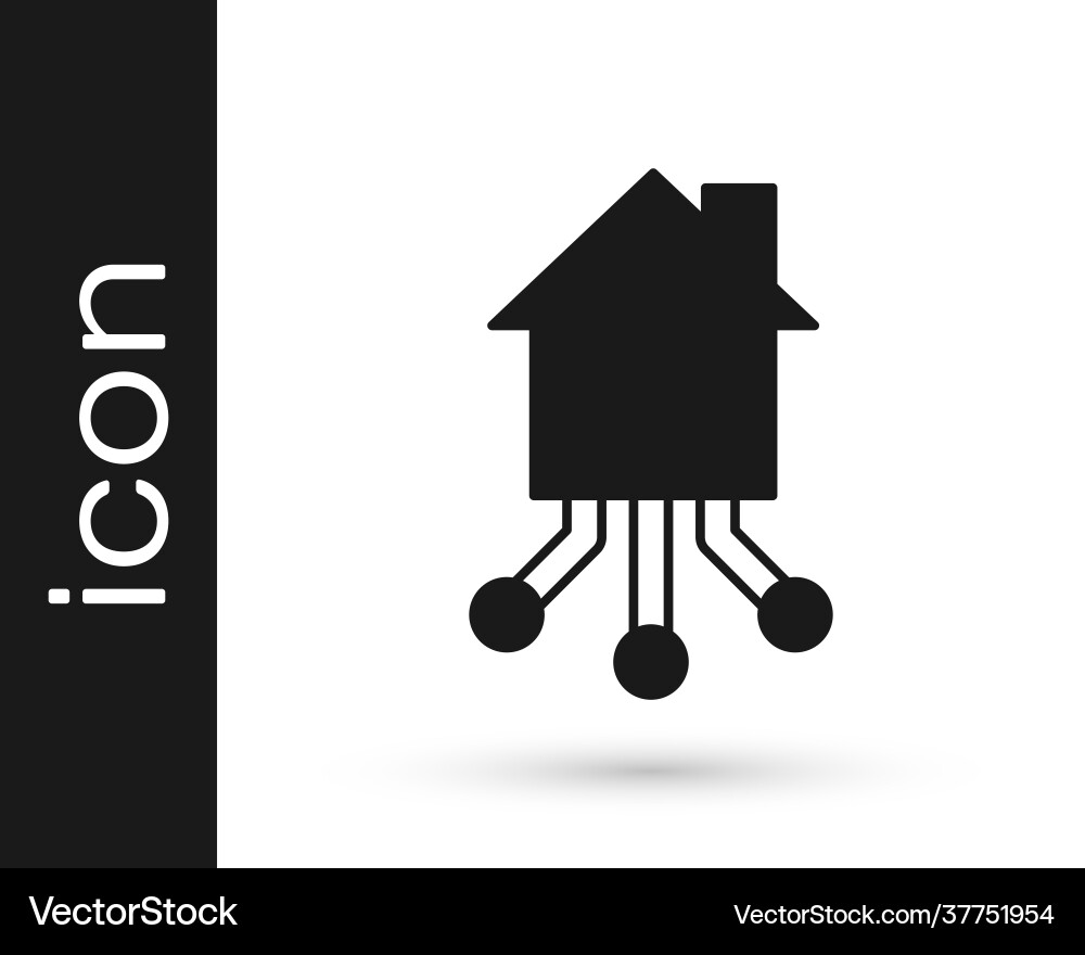 Black smart home icon isolated on white background