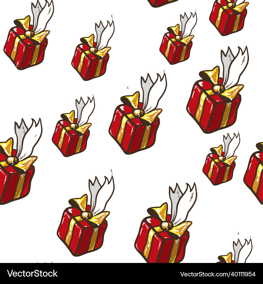 Holiday year seamless pattern red Royalty Free Vector Image