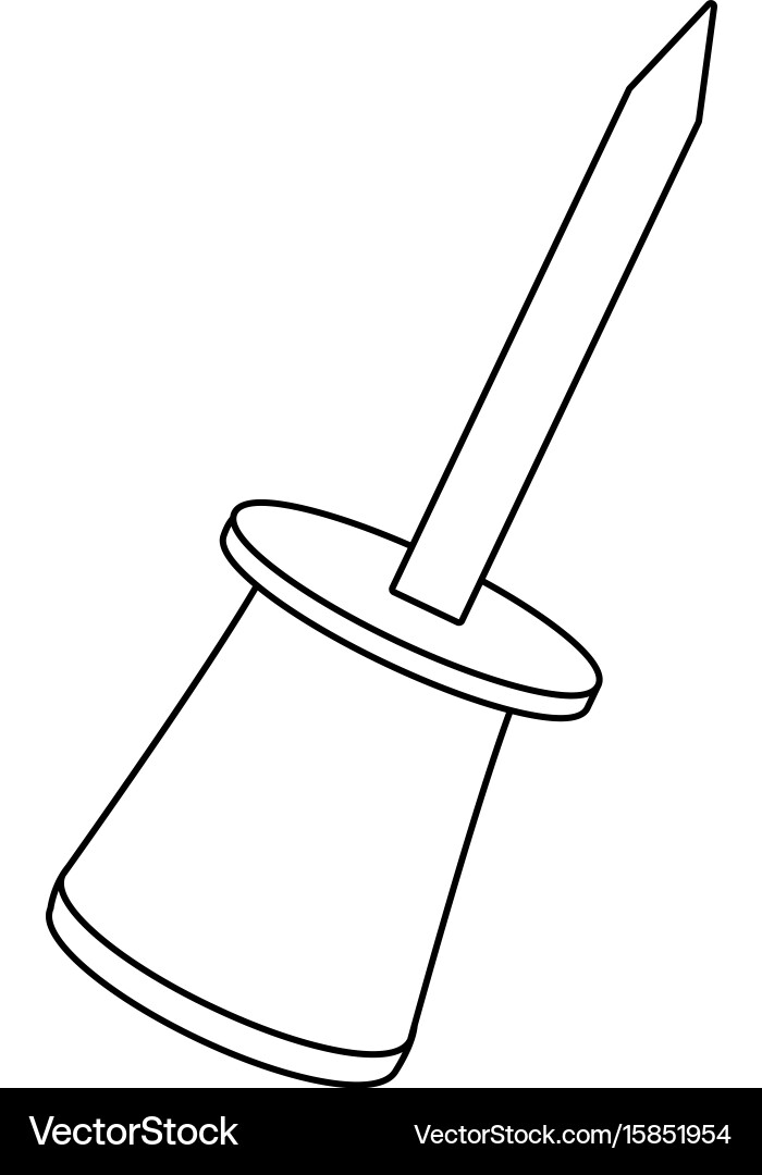 Push pin object school element Royalty Free Vector Image