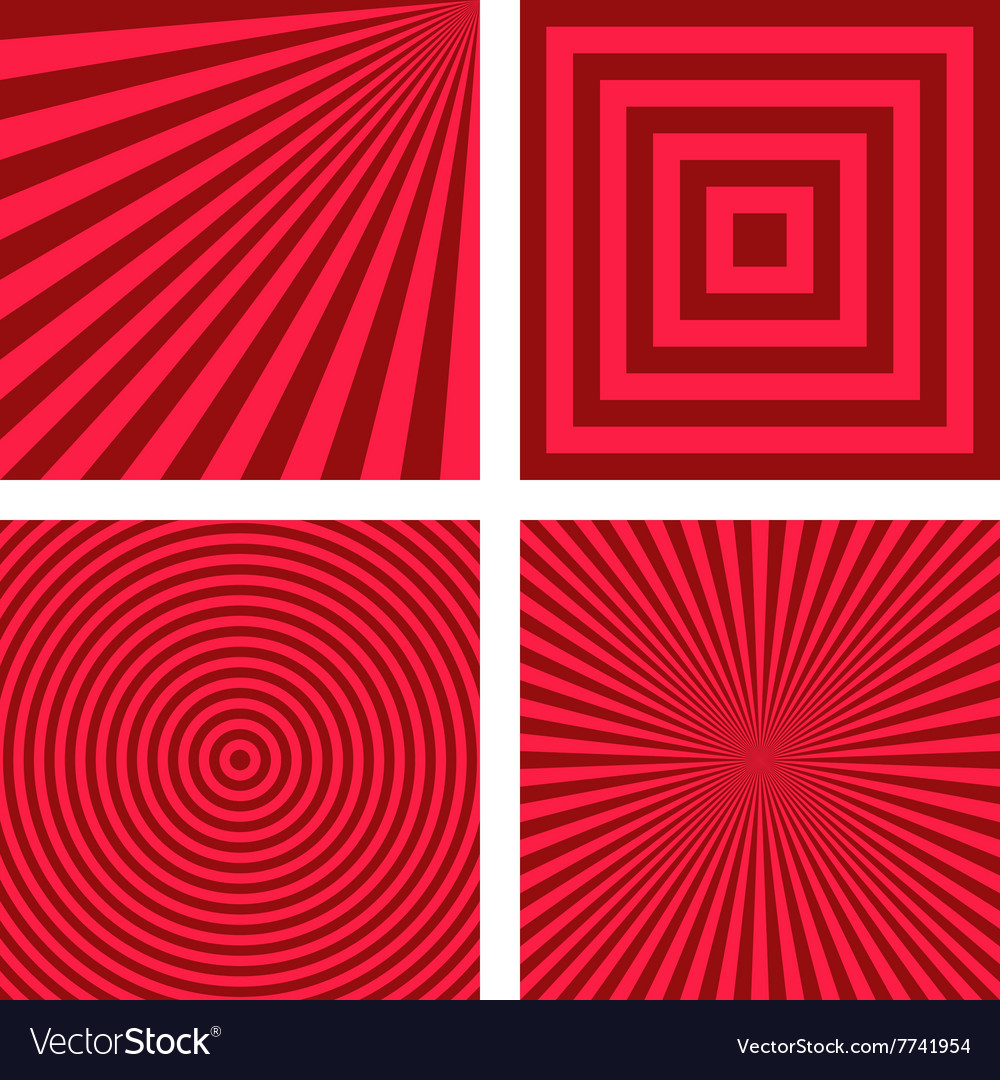 Red simple striped pattern set Royalty Free Vector Image