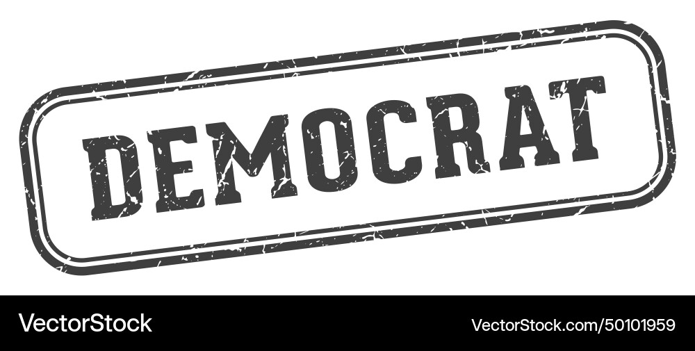 Democrat stamp rectangular Royalty Free Vector Image