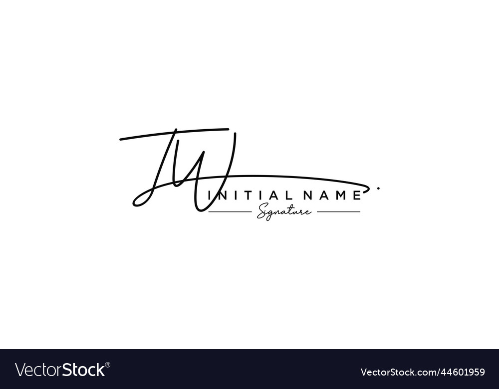 Initial tw signature logo template hand drawn Vector Image Initial tw signature logo template hand drawn Vector Image
