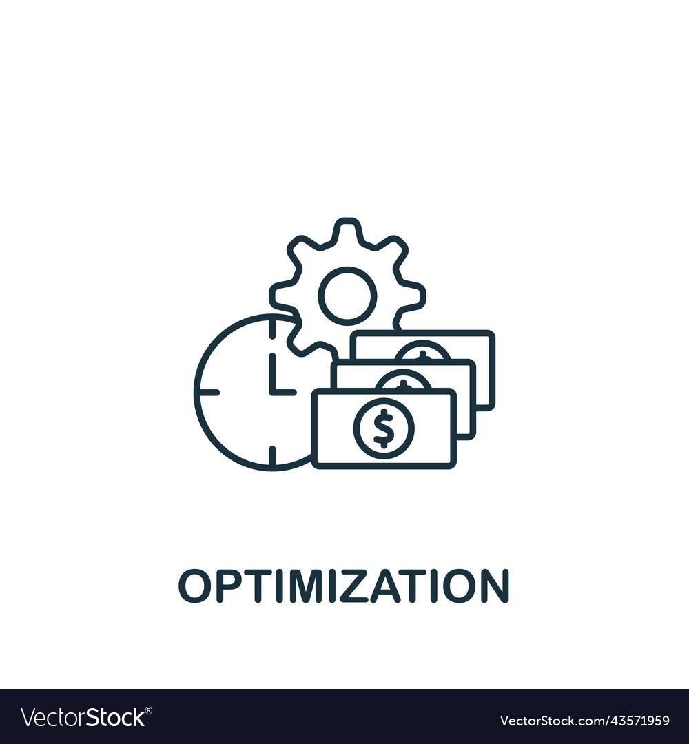 Optimization icon monochrome simple line data Vector Image Optimization icon monochrome simple line data Vector Image