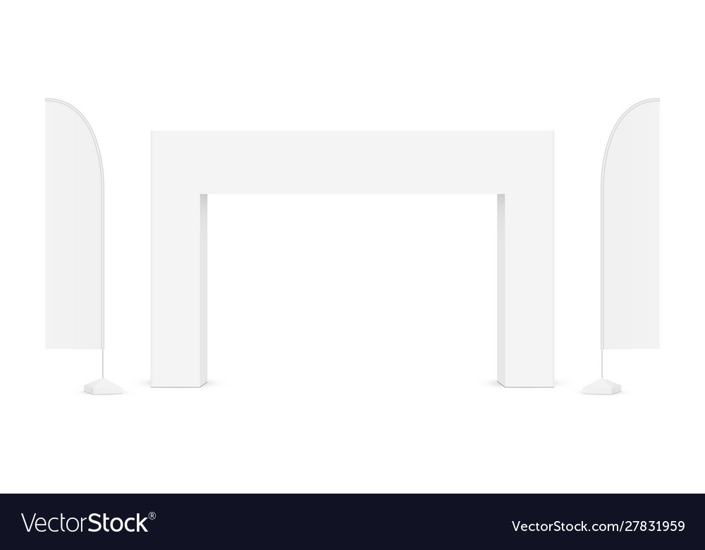 Outdoor event rectangular arch with flags Vector Image