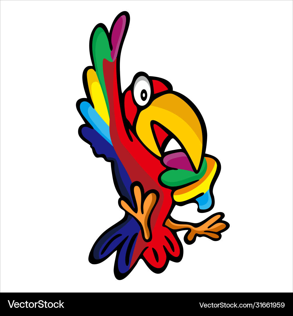 Parrot cartoon Royalty Free Vector Image - VectorStock
