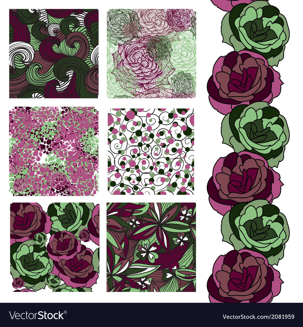 Seamless patterns set Royalty Free Vector Image
