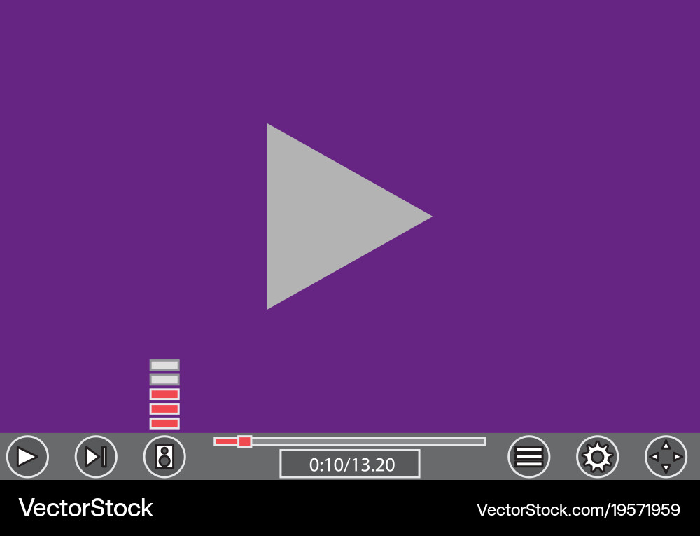 Video player template for web and mobile apps Vector Image