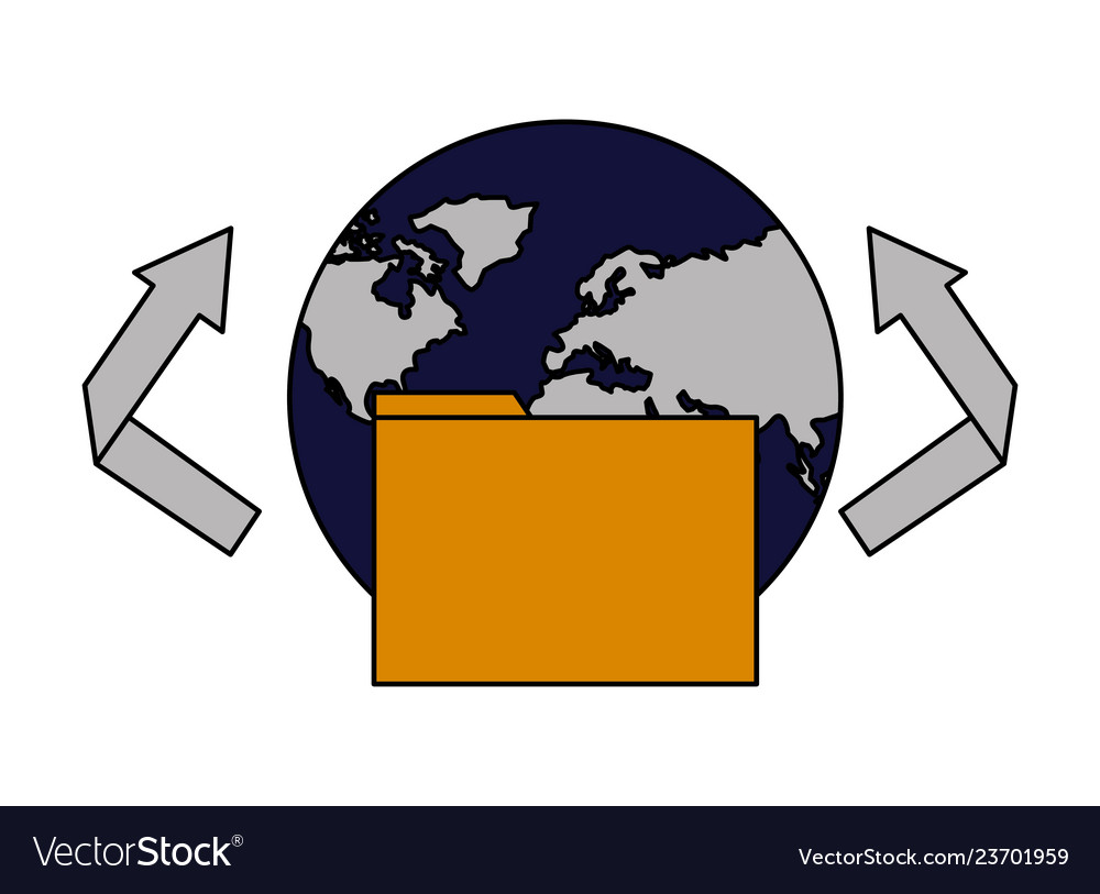 World folder file Royalty Free Vector Image - VectorStock