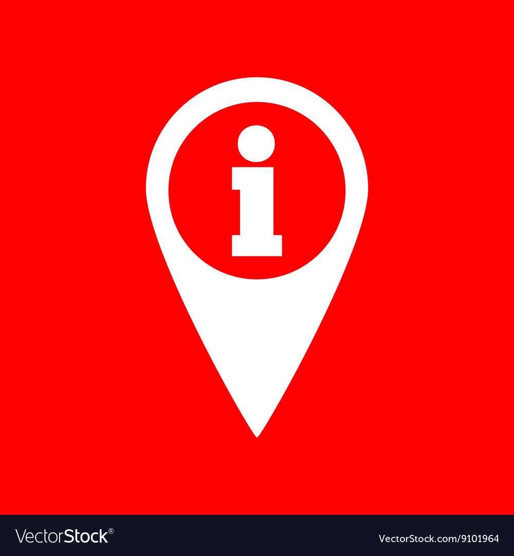 Map pointer with information sign Royalty Free Vector Image