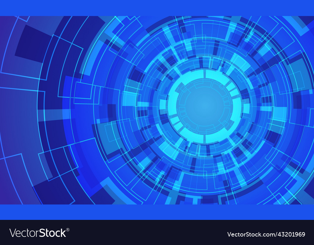 Abstract blue circuit circle technology Royalty Free Vector