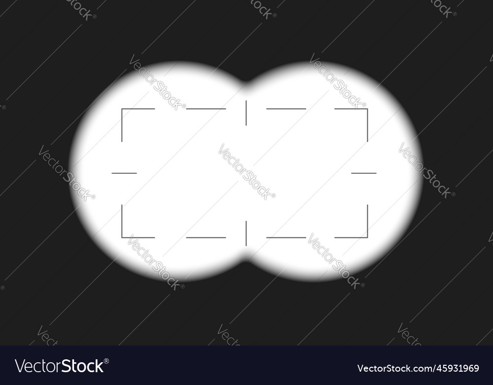 Binocular viewfinder template with scale and empty