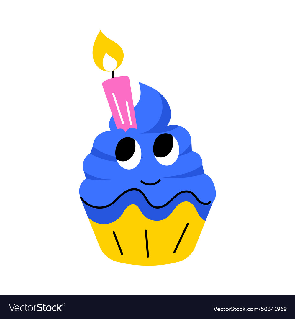 Birthday Cupcake Royalty Free Vector Image Vectorstock