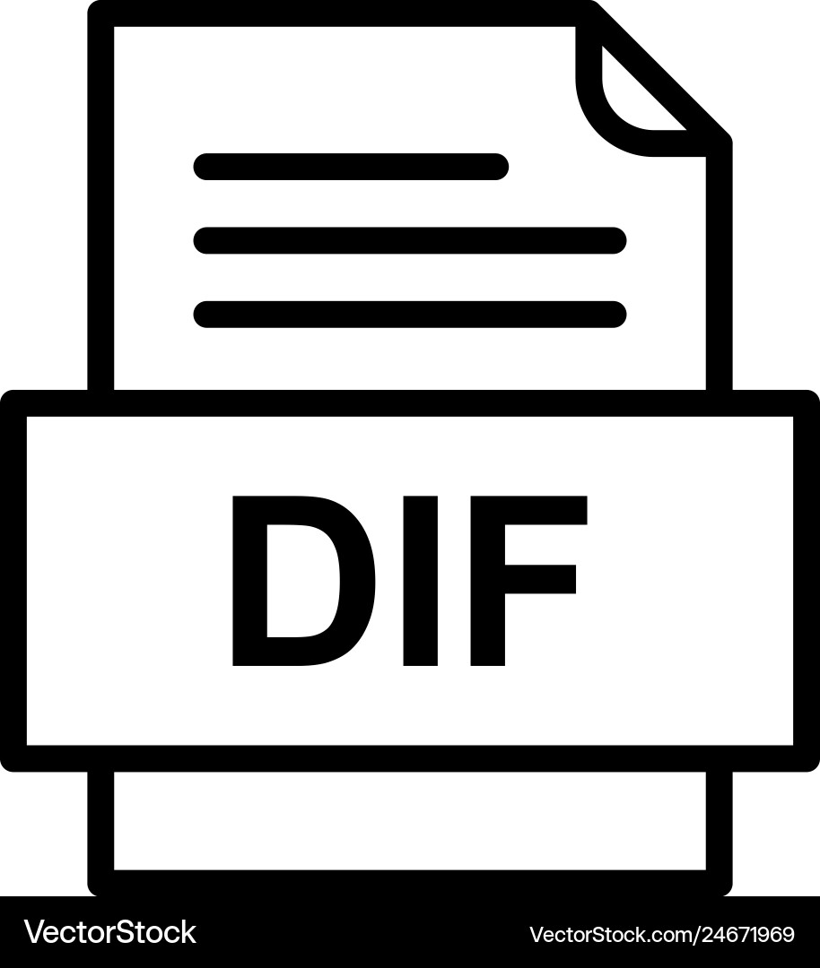 Dif file document icon Royalty Free Vector Image
