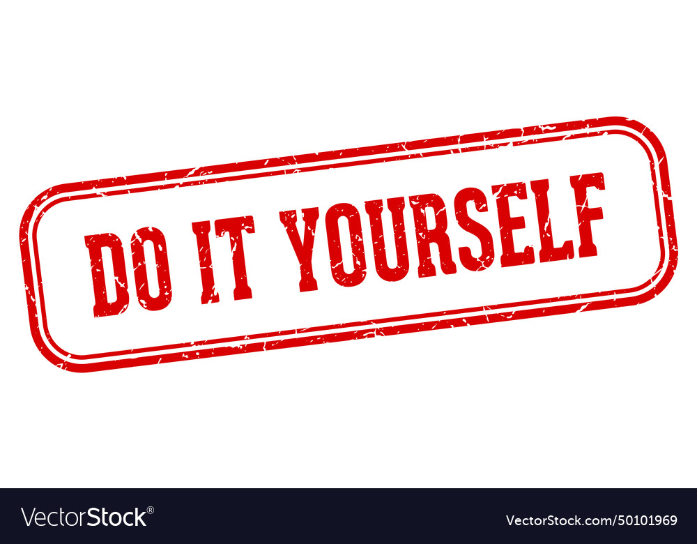 Do it yourself stamp rectangular Royalty Free Vector Image