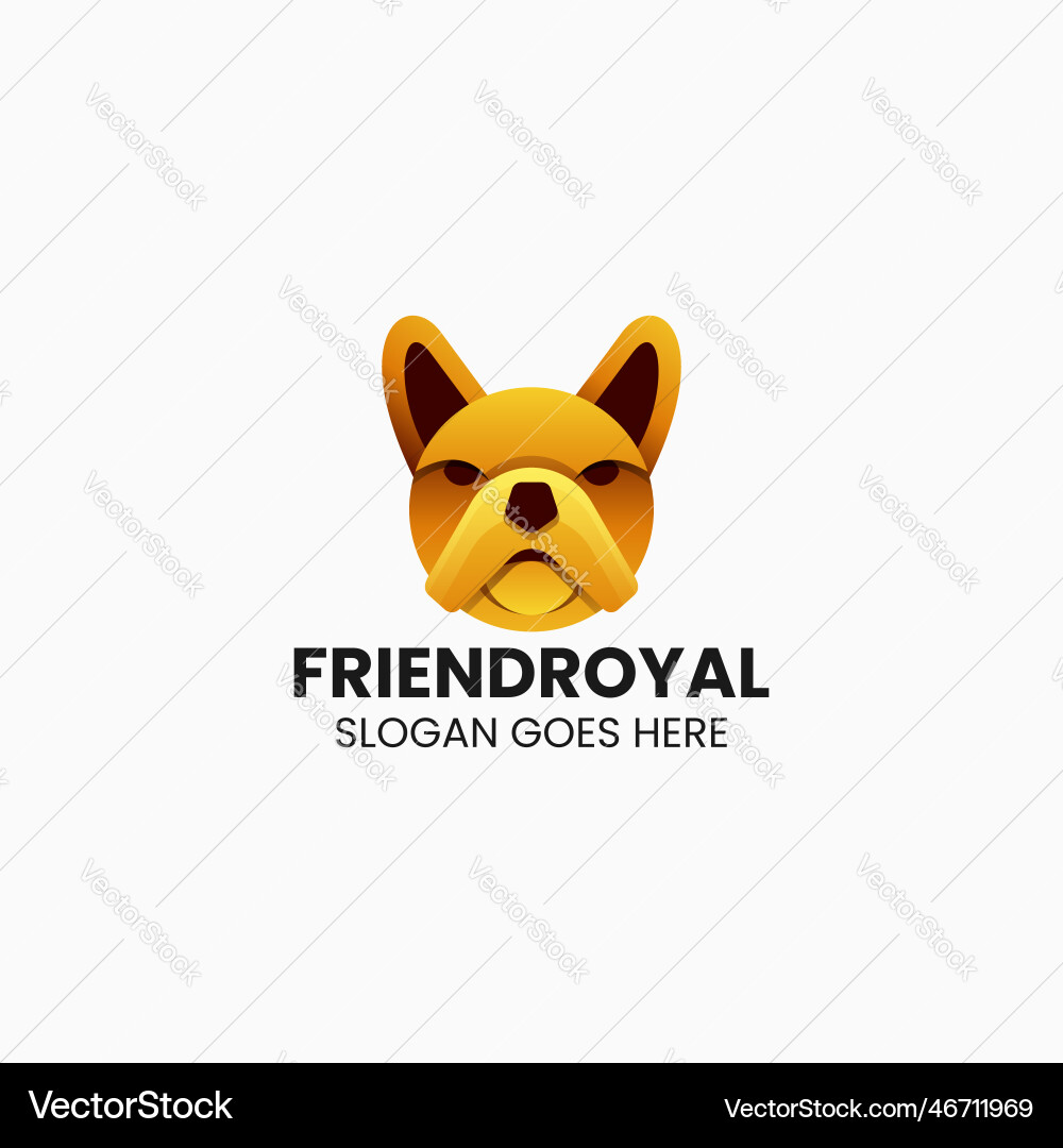Logo dog gradient colorful style Royalty Free Vector Image