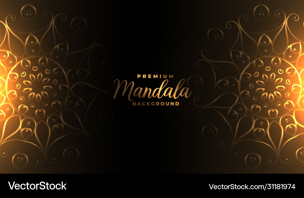 Beautiful mandala background with glowing lights Vector Image