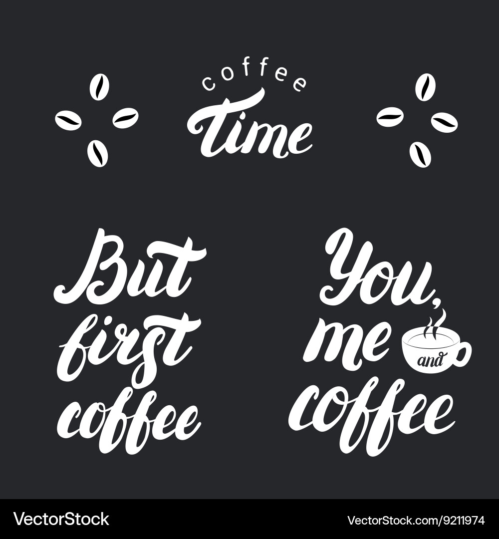 Coffee time but first posters Royalty Free Vector Image