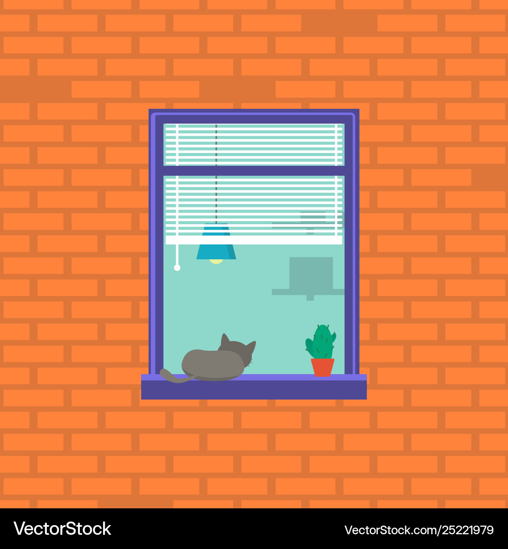 Cartoon neighbor character into window Royalty Free Vector