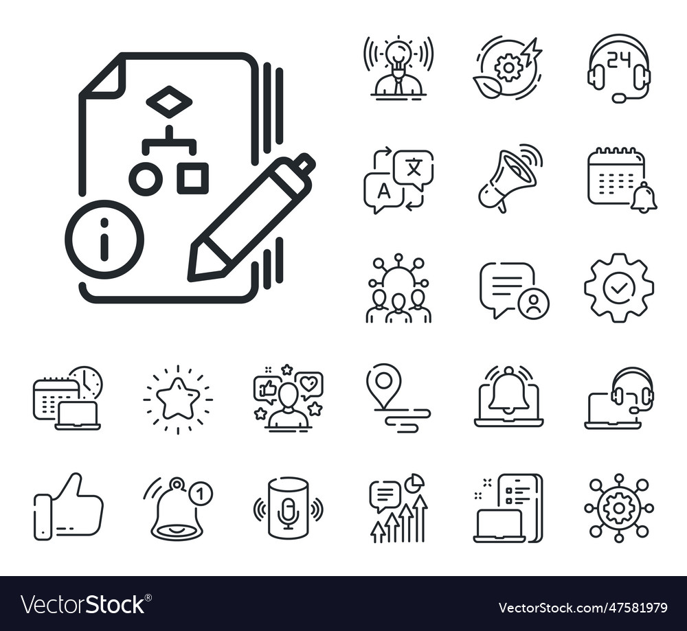 Documentation with algorithm line icon technical Vector Image Documentation with algorithm line icon technical Vector Image