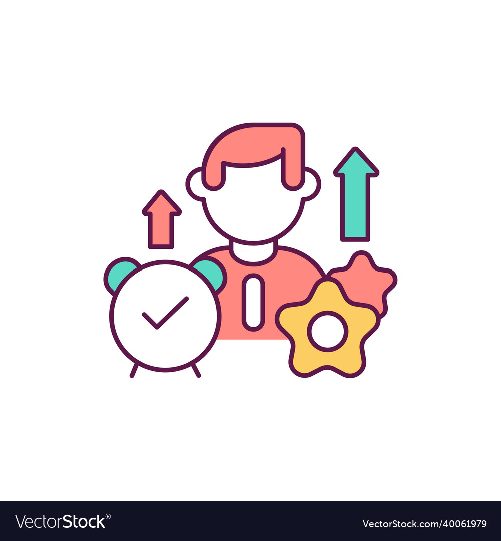 Improve time management rgb color icon Royalty Free Vector Improve time management rgb color icon Royalty Free Vector