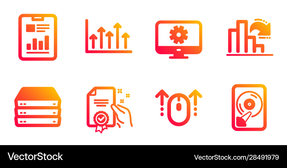 Report document servers and decreasing graph Vector Image