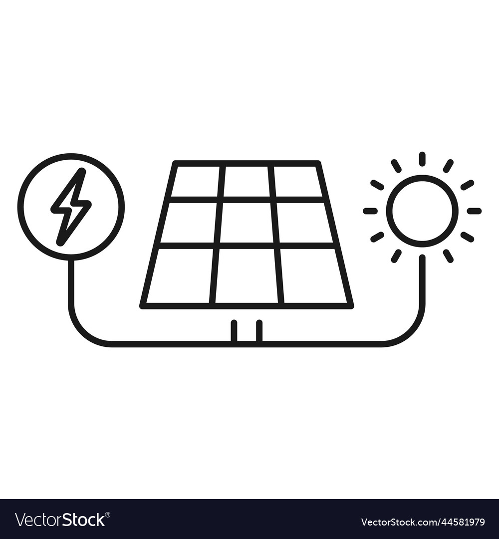 Solar panel line icon power energy Royalty Free Vector Image Solar panel line icon power energy Royalty Free Vector Image