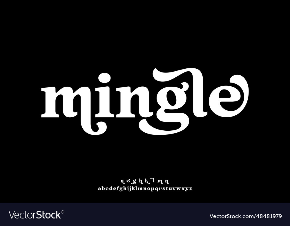 Unique vintage retro style alphabet display font Vector Image Unique vintage retro style alphabet display font Vector Image