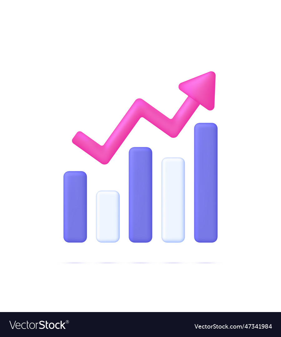 3d growing bar graph Royalty Free Vector Image 3d growing bar graph Royalty Free Vector Image