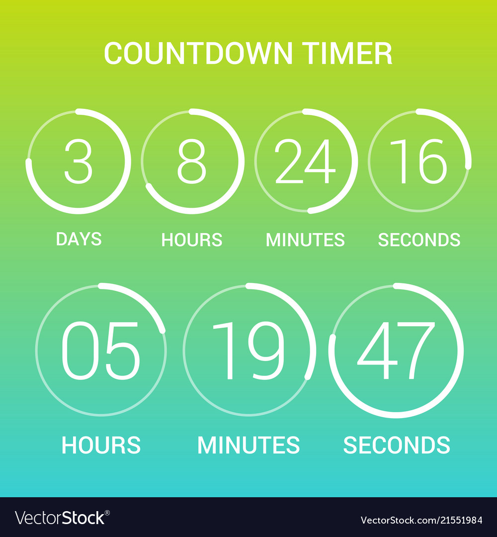 Circle countdown clock counter timer on gradient Vector Image Circle countdown clock counter timer on gradient Vector Image