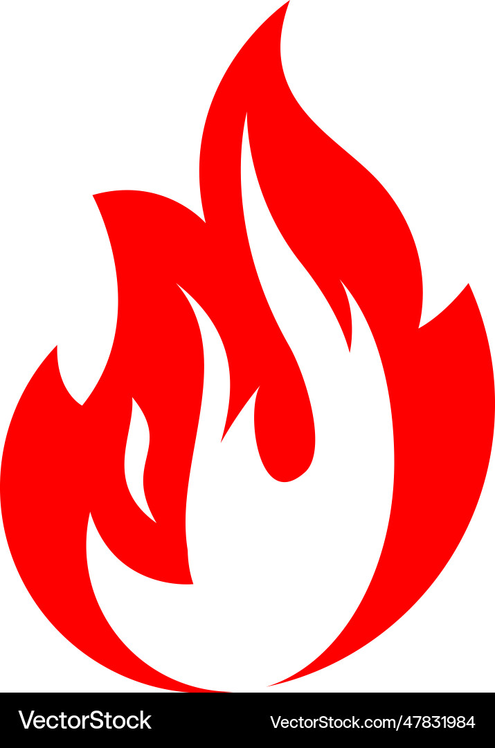 Fire icon red color symbol or emblem Royalty Free Vector