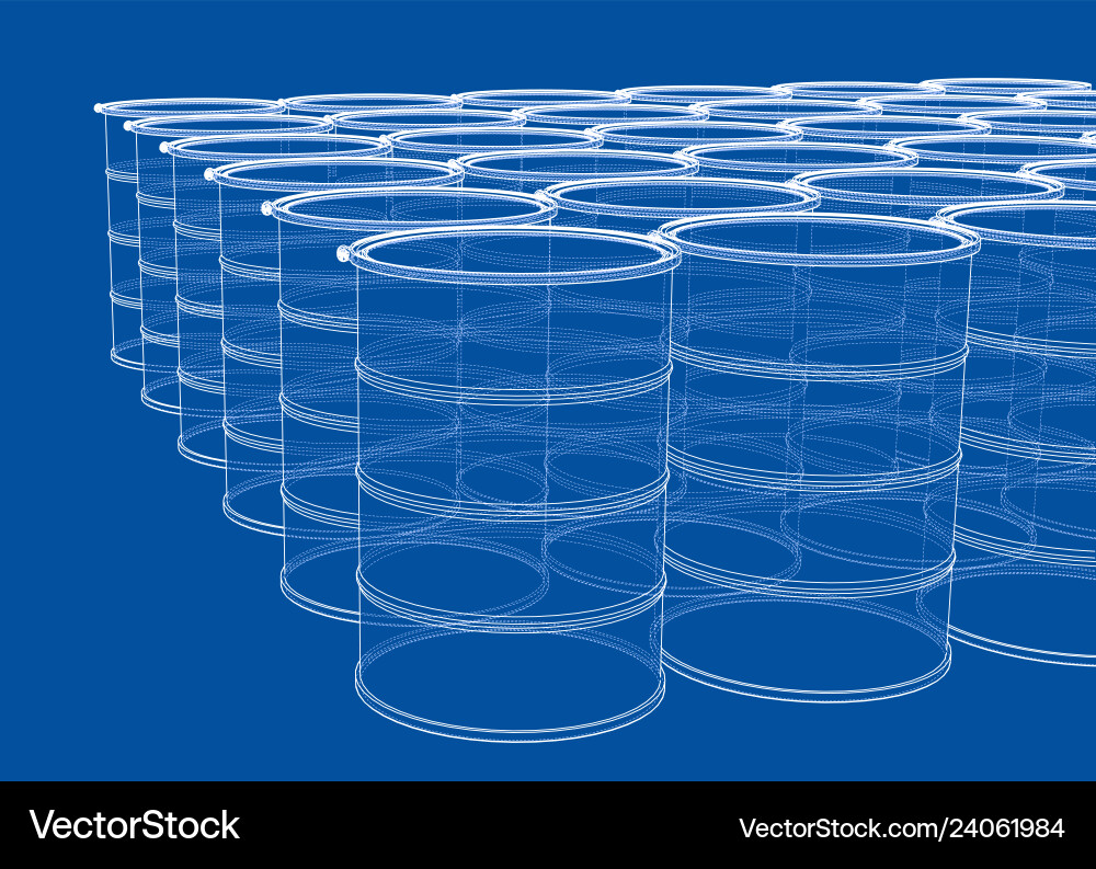 Group oil barrels rendering 3d Royalty Free Vector Image