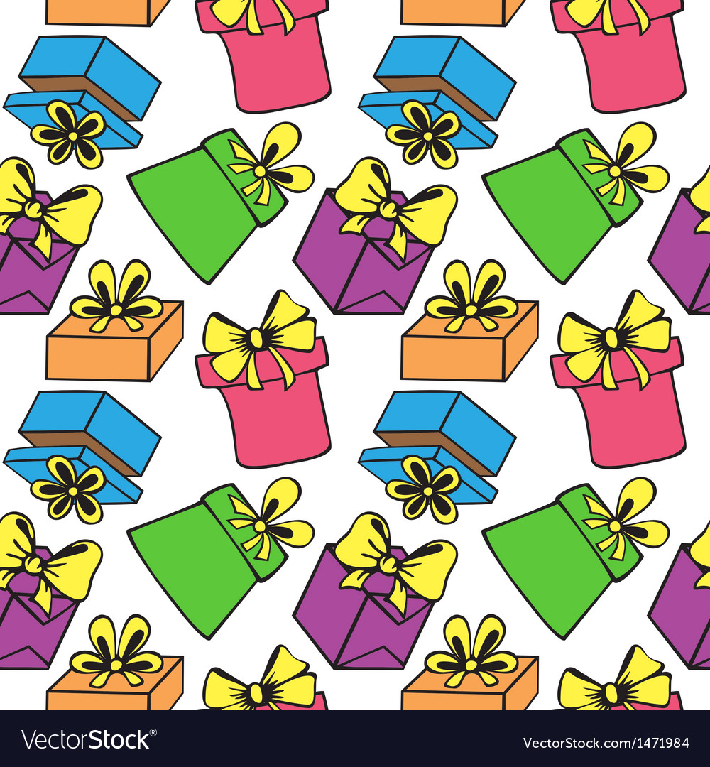 Seamless pattern with gift boxes Royalty Free Vector Image