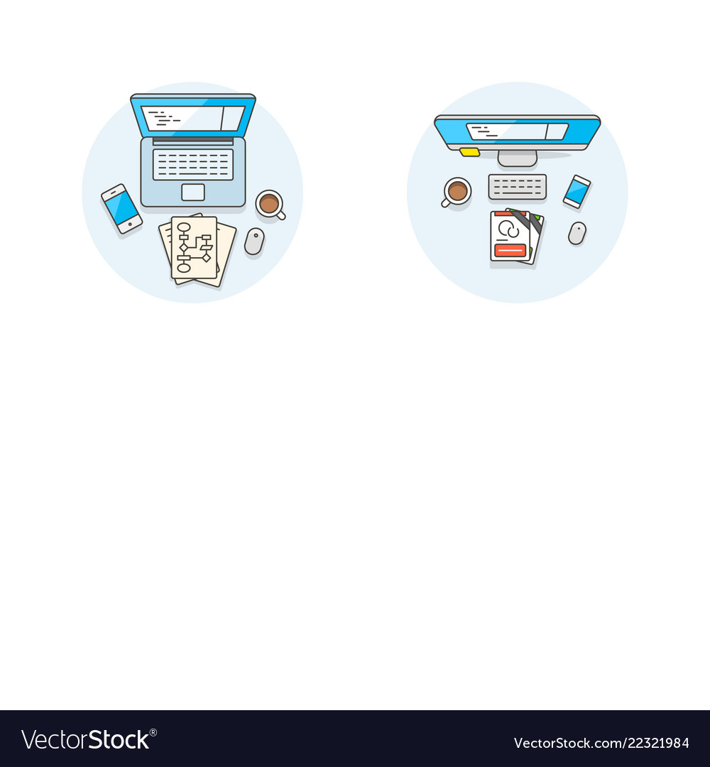 Set Of Multicolor Computer Programming Icons Vector Image
