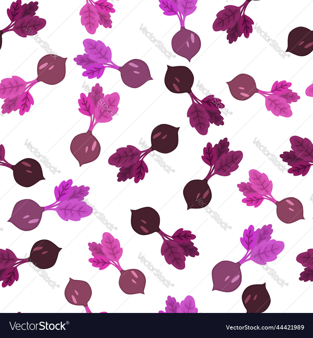 Hand drawn beet seamless pattern doodle beetroot Vector Image