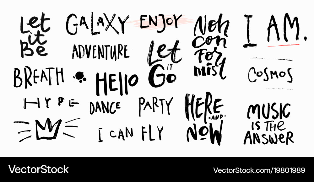 Lettering photography overlay set Royalty Free Vector Image