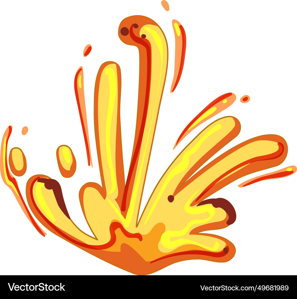 Liquid lava splash cartoon Royalty Free Vector Image