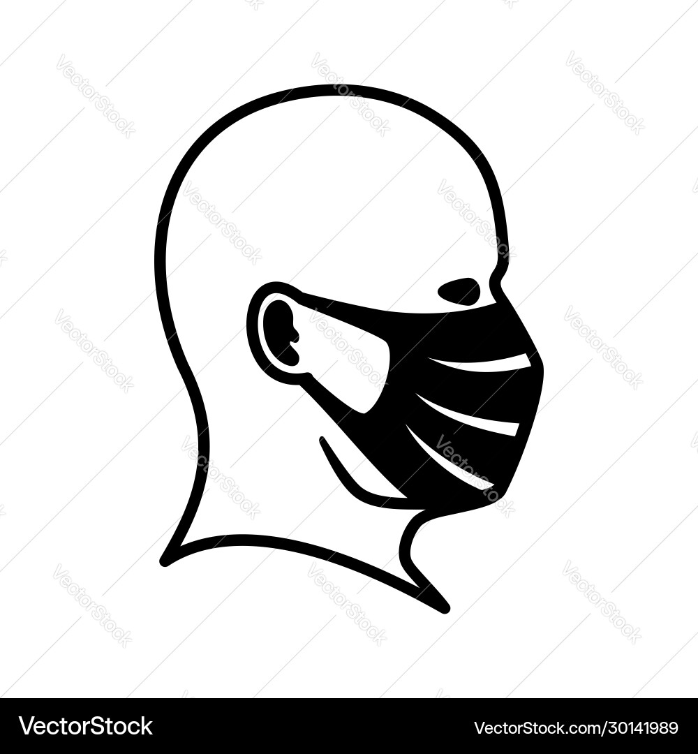 Man icon in a protective mask Royalty Free Vector Image