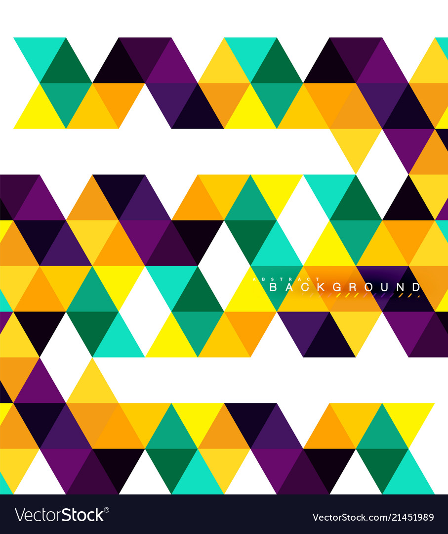 Multicolored triangles abstract background mosaic Vector Image