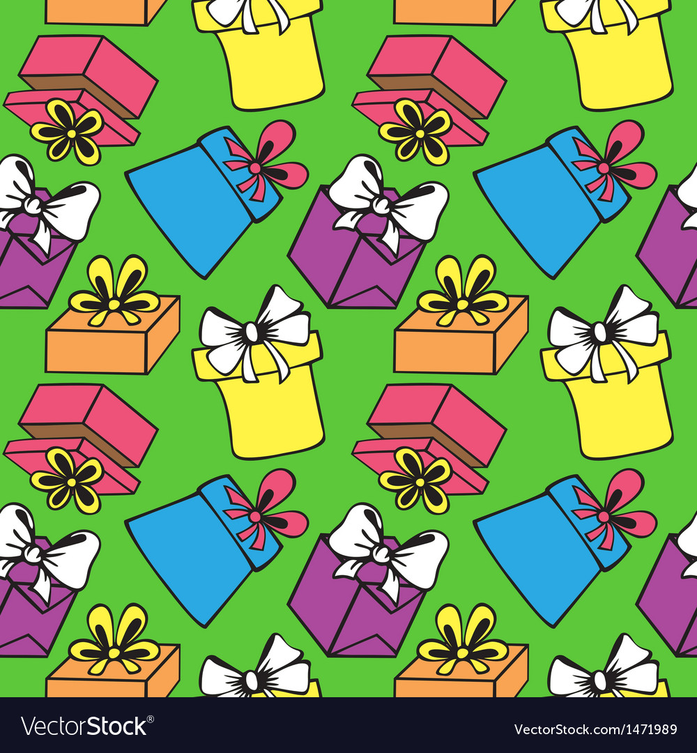Seamless pattern with gift boxes Royalty Free Vector Image