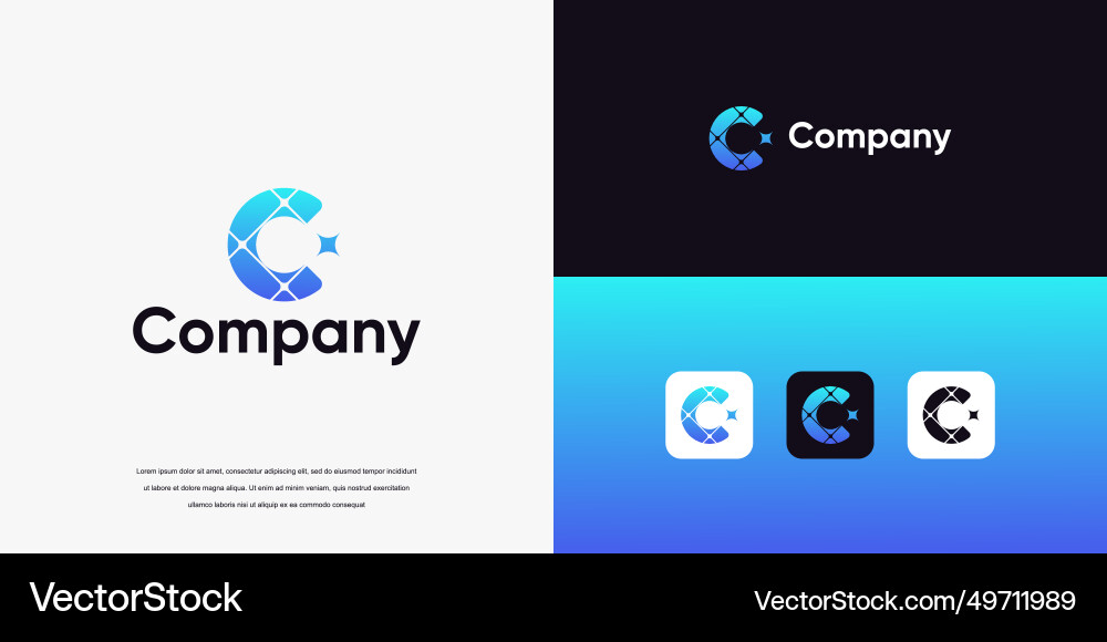 Simple initial c monogram logo Royalty Free Vector Image
