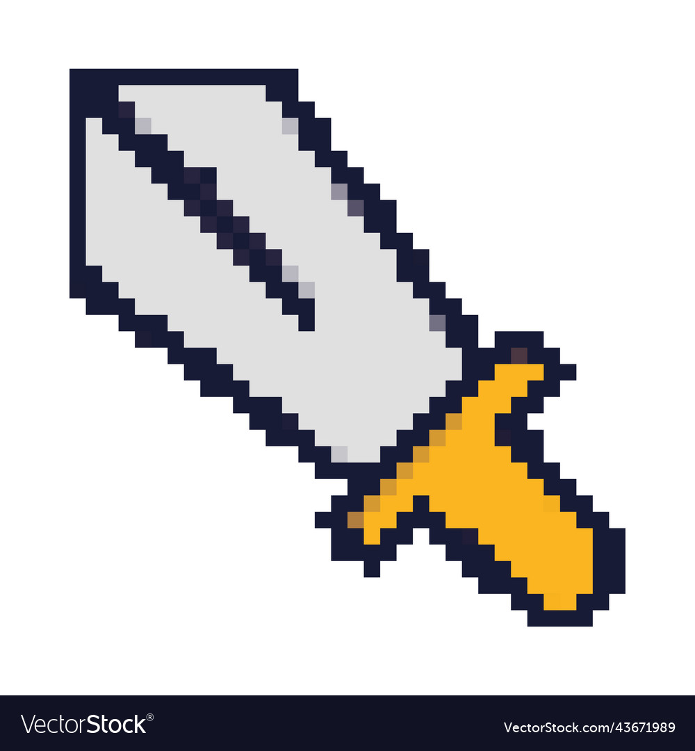 Sword Pixel Art Royalty Free Vector Image Vectorstock